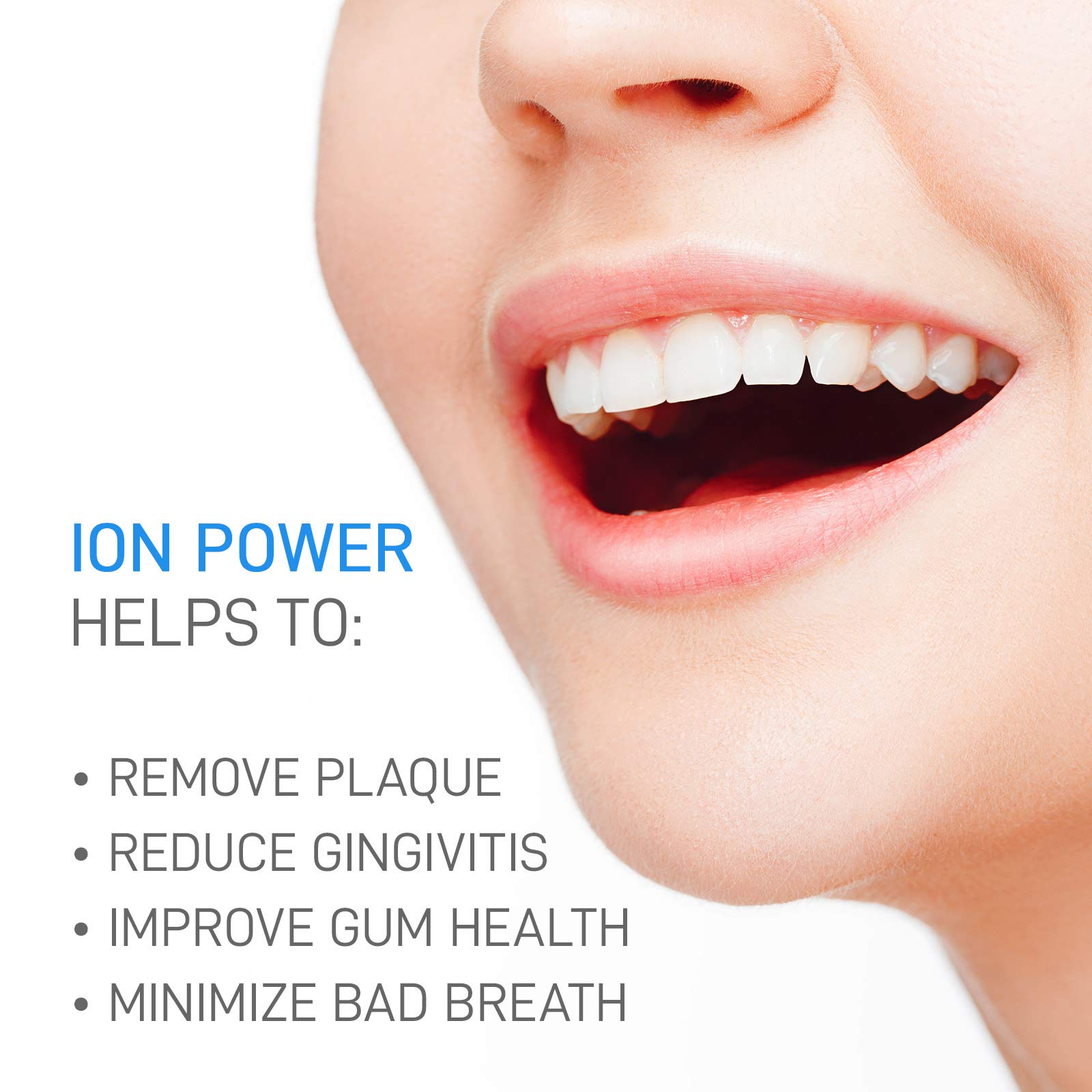 IONPA DP Pearl White Home Premium USB Rechargeable Ionic Power Electric Toothbrush, Brushing Timer, 4 Modes, 2 Soft Extended Filament Brush Heads Made in Japan, by IONIC KISS YOU, hyG, DP-111PW