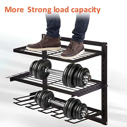 QUKEEO Power Tool Organizer,Power Tool Organizer Wall Mount & Drill Holder Wall Mount Garage Storage Rack,Open design, ideal for hand-held and power tool storage.(Black)