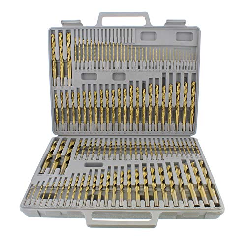 ABN Titanium Drill Bits Set Twist Drill Bit for Metal Drill Bits SAE Standard 1/16-1/2 Inch, A-Z, 1-60 Sizes - 115-Piece