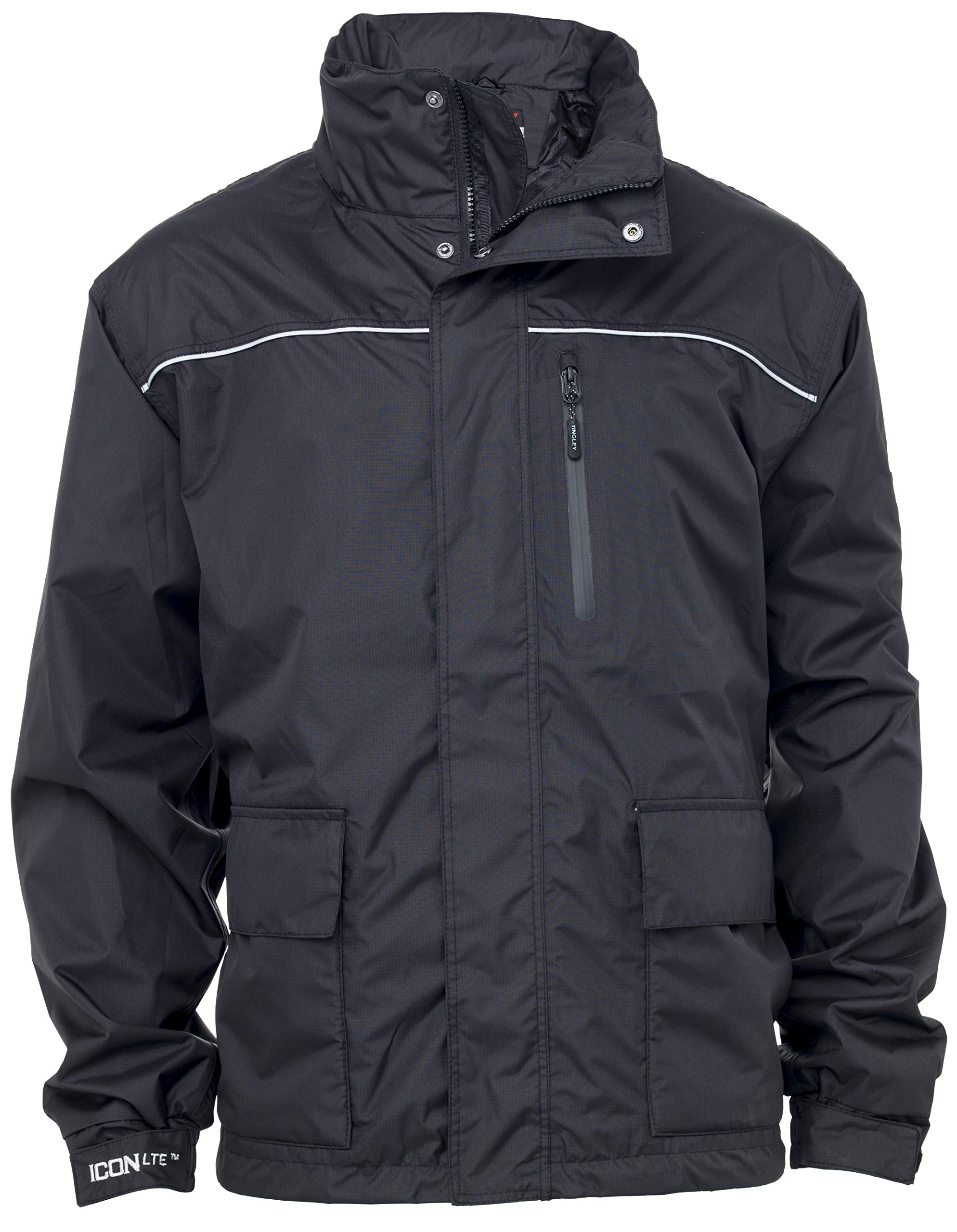 Tingley J27113.SM Icon LTE Waterproof Jacket With Attached Hood, Small, Black