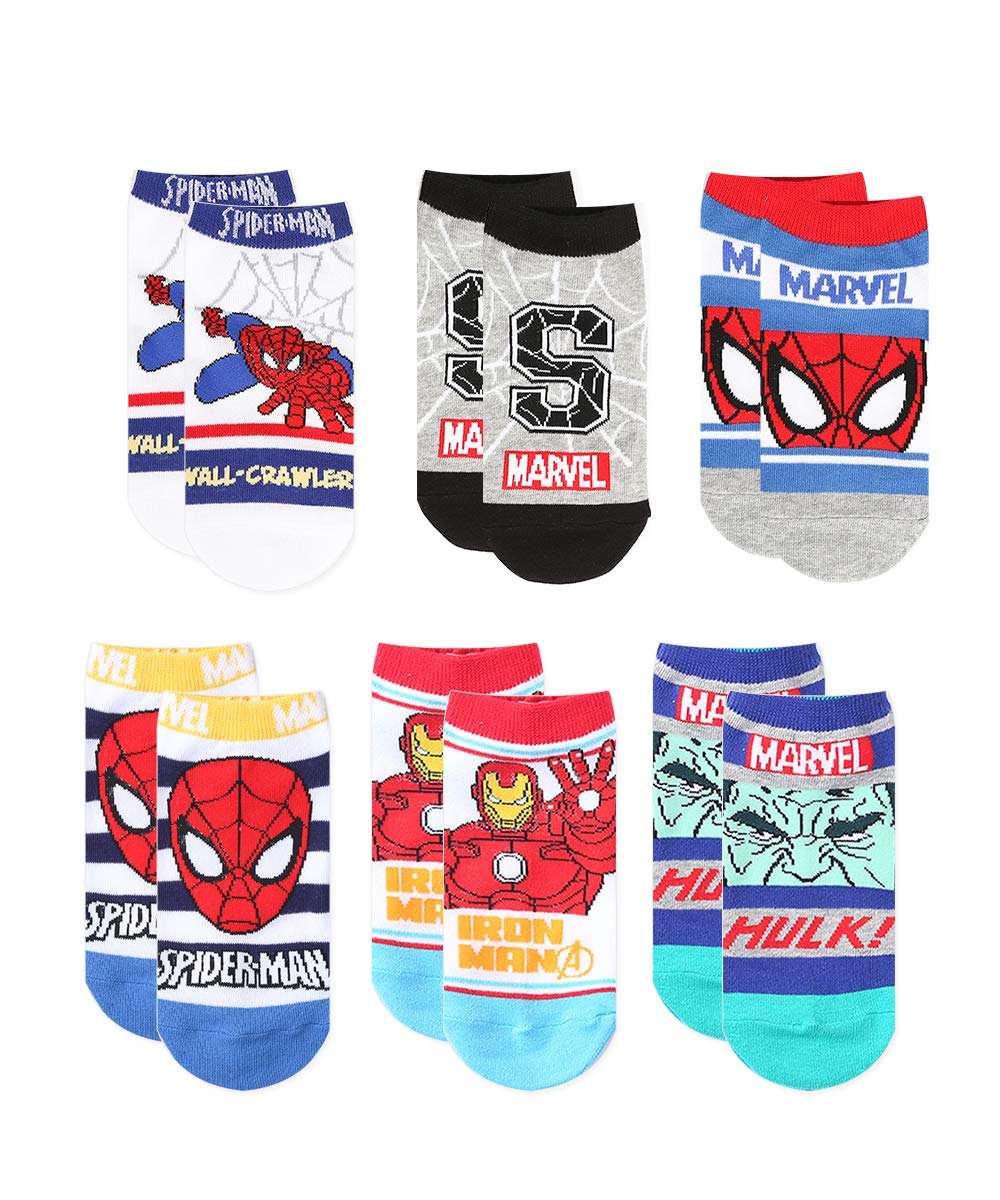 6 Pairs Premium No Show Socks for Boys, Multicolor, 4-6 years old
