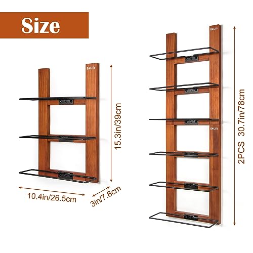 B4Life Wine Racks Wall Mounted, Wall Wine Bottle Display Rack 6 Bottle Wall Wine Racks for Wine Bottles, Wood Wine Holder Wall Mounted for Dining Room, Storage Room, Wine Cellar, Kitchen
