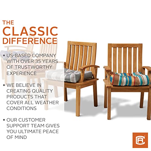 Classic Accessories Water-Resistant Square Patio Seat Cushions, 19 x 19 x 5 Inch, 2 Pack, Brick, Outdoor Seat Cushions