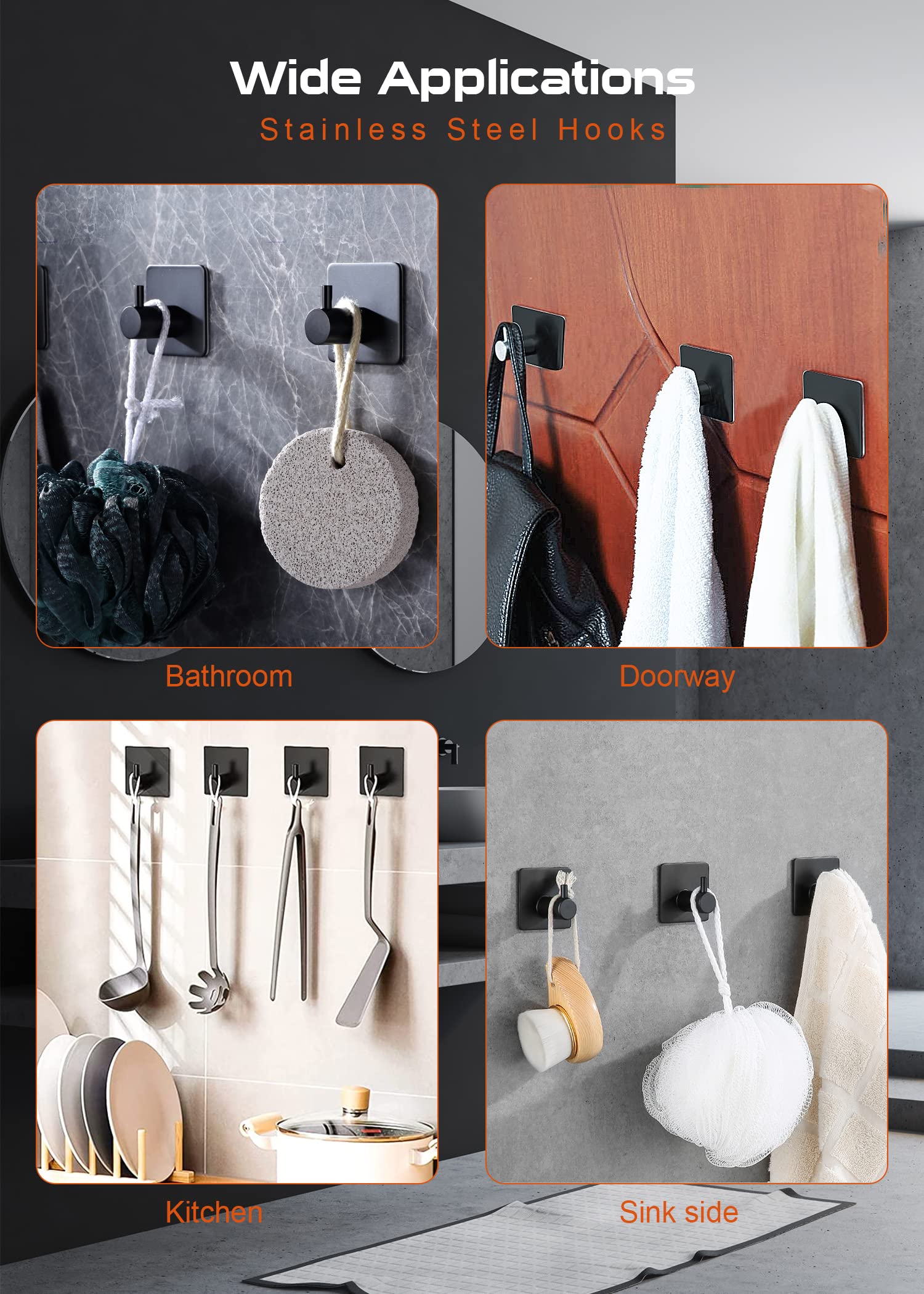 Anfly RV Camper Self Adhesive Toilet Paper Holder with 2 Hanging Hooks for Campers, Bathroom, Kitchen and Bedroom,No Drill/Stick On Toilet Paper Holder Wall Mount, Black