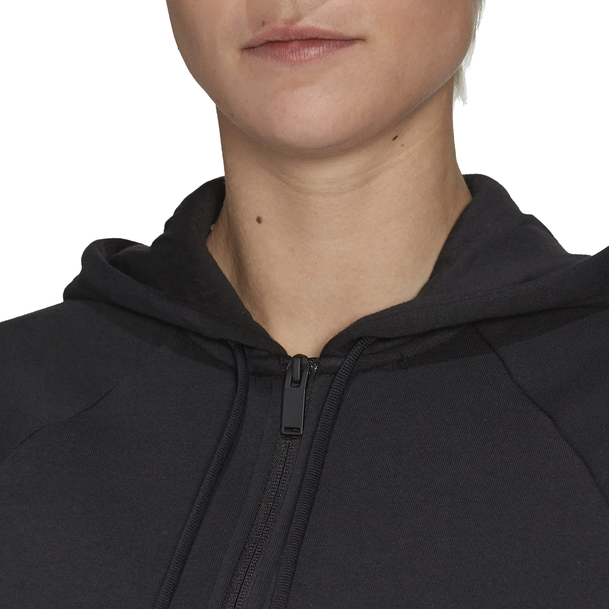 adidas womens Stacked Logo Full-Zip Fleece Hoodie Black Medium
