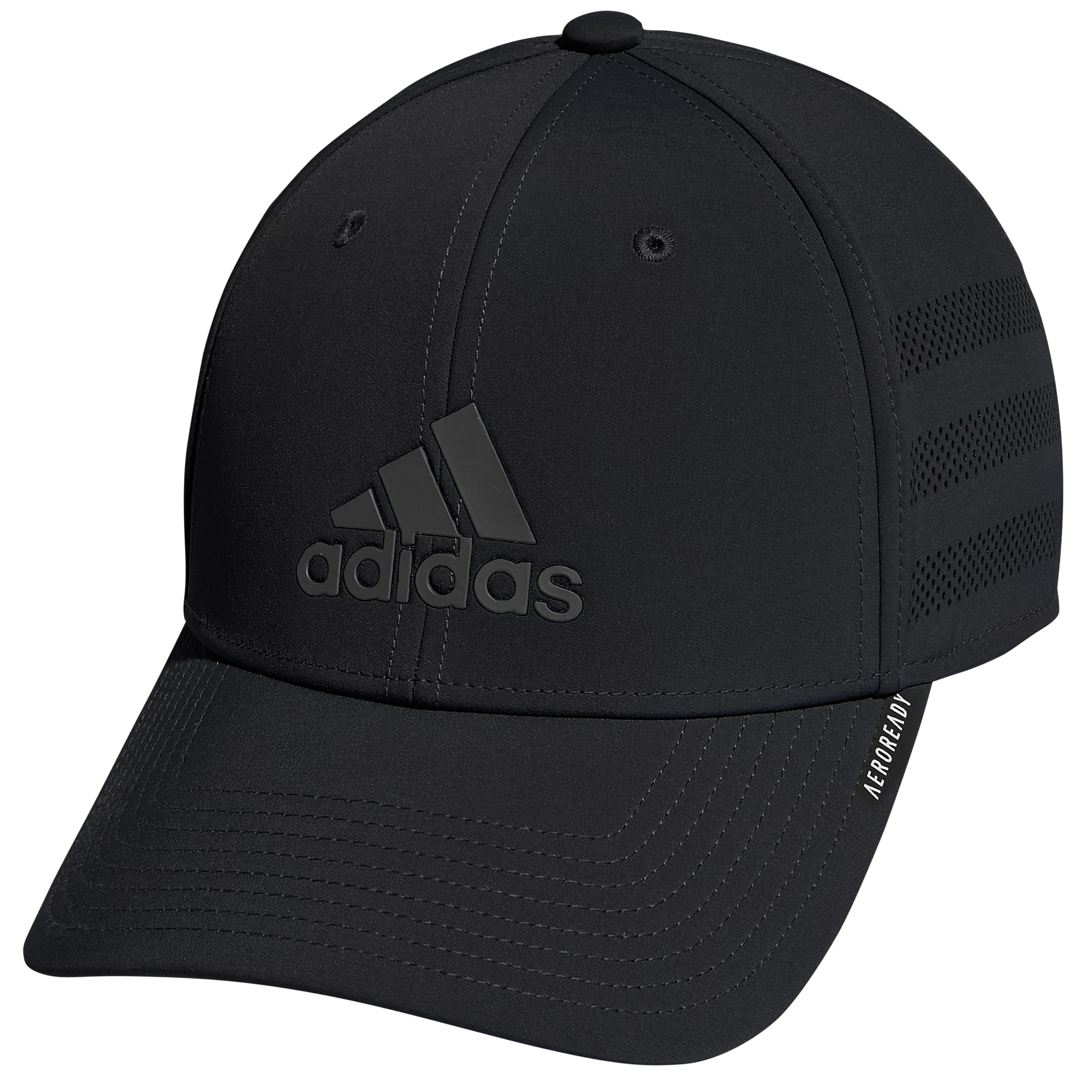 adidas mens Gameday 3 Structured Stretch Fit baseball caps, White, Small-Medium US