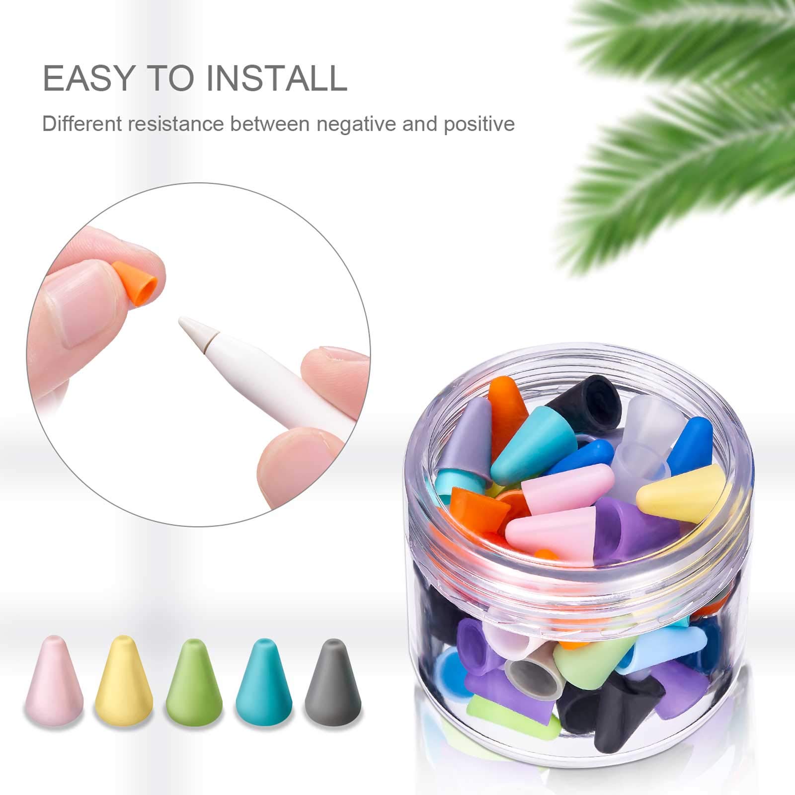 LINGXIU 16 Colors Silicone Nibs Tips Cover Compatible with Apple Pencil 1st and 2nd Generation, Silicone Nibs Caps Slim Lightweight Thin Protective Case Noiseless Drawing Fit iPad Pencil (16 Pack)