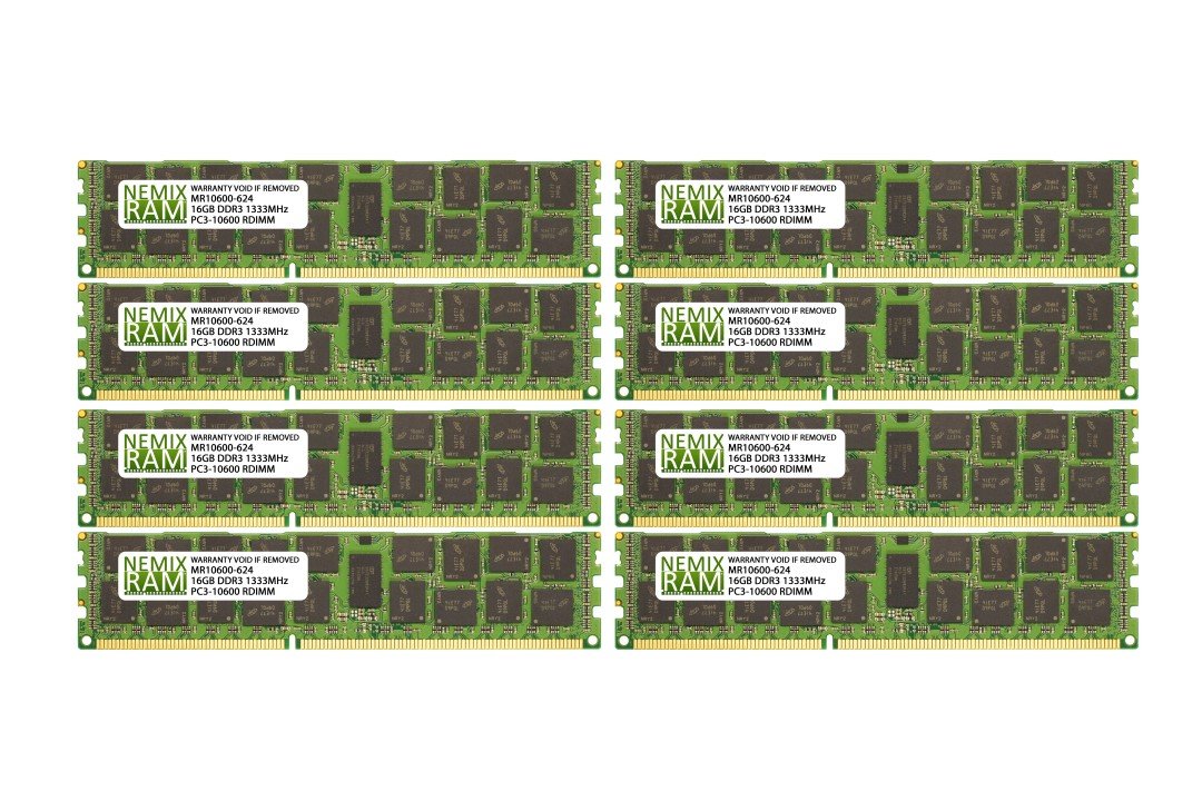 NEMIX RAM 128GB (8X16GB) DDR3 1333MHZ PC3-10600 2Rx4 1.5V 240-PIN ECC RDIMM Registered Server Memory KIT Compatible with Apple Mac Pro 2009 2010 2012
