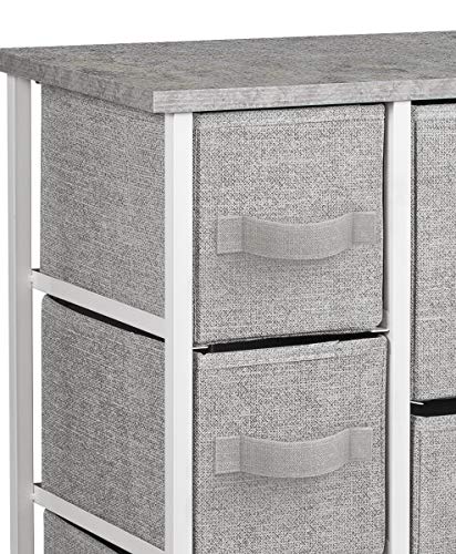 Sorbus Dresser with Drawers - Furniture Storage Tower Unit for Bedroom, Hallway, Closet, Office Organization - Steel Frame, Wood Top, Easy Pull Fabric Bins (Gray)