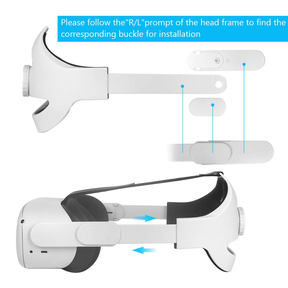 Adjustable Halo Strap for Oculus Quest 2 VR Headset, Head Cushion Compatible for Oculus Quest VR Gaming Headset, Comfortable Virtual Reality Accessories(Upgraded)