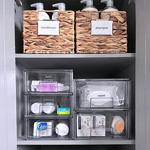 Oba Method Durable Clear 10 x 13.75 x 5.5 Acrylic Large Stackable Storage Container Drawer