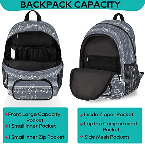 Backpacks for Boys Girls Retro Music Note School Backpacks for Traveling Laptop Backpacks Teens Bookbag College Backpack with Laptop Compartment Casual Daypack