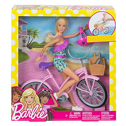 Barbie FTV96 β Doll with Bicycle and Accessories, Dolls and Doll Accessories from 3 Years