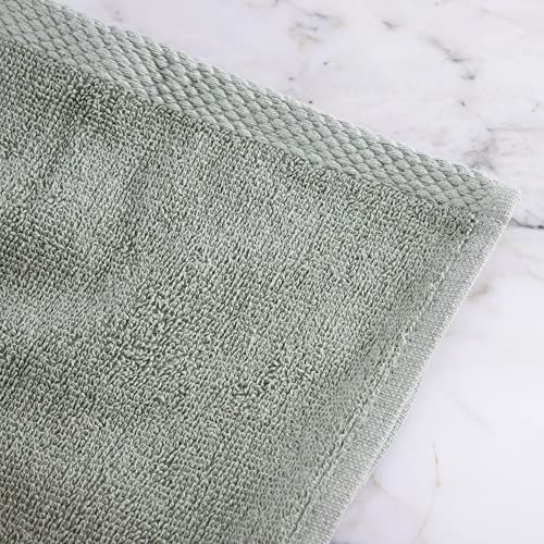Rae Dunn Hand Towels, Embroidered Decorative Hand Towel for Kitchen and Bathroom, 100% Cotton, Highly Absorbent, Two Pack, 16x28, Embroidered Sage