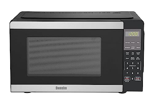 Countertop Microwave Oven, 0.9 cu. ft. Digital Microwave Oven with Turntable Push-Button Door, Child Safety Lock, Stainless Steel Microwave Oven,900 Watts