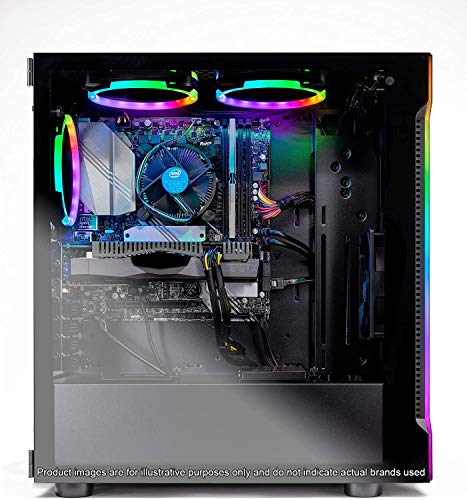 Skytech Shadow Gaming Computer PC Desktop – Intel Core i5 9400F 2.9GHz, GTX 1660 6G, 500GB SSD, 8GB DDR4 3000MHz, RGB Fans, Windows 10 Home 64-bit, 802.11AC Wi-Fi
