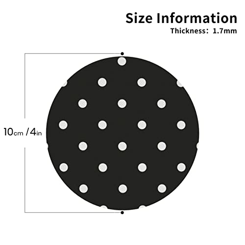 Black and White Polka Dot Print Pattern Leather Drinks Coasters Set of 6, Housewarming Gift, Suitable for Kinds of Cups
