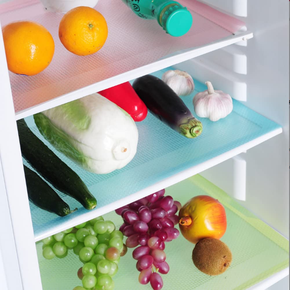 Artviva Refrigerator Mats Fridge Shelf Liner 8 Pcs, Water/Oil Proof Placemates Washable Refrigerator Liners for Drawer Cabinet Table (Green)