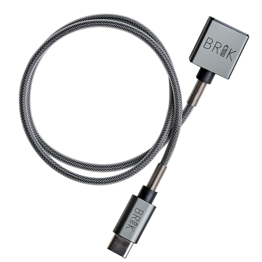 BRIK Magnetic USB-C Charging Cable - Type C Charger Cord - Universal Design - Anodized Metal - 18in (2-Pack)