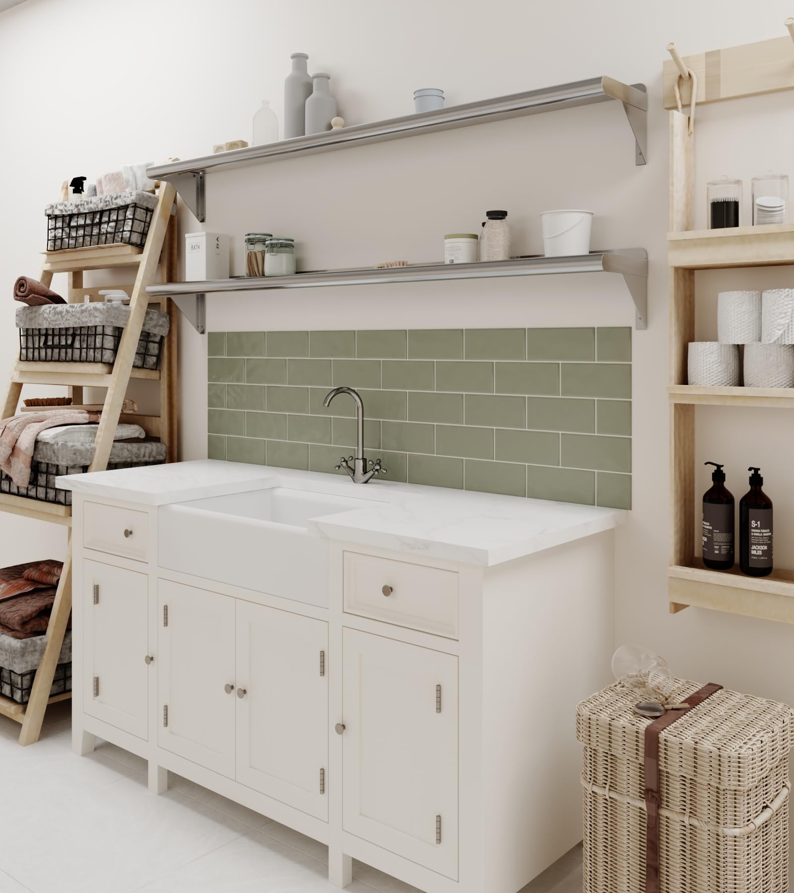 AmGood 8" X 60" Stainless Steel Wall Shelf | Metal Shelving | Garage, Laundry, Storage, Utility Room | Restaurant, Commercial Kitchen | NSF
