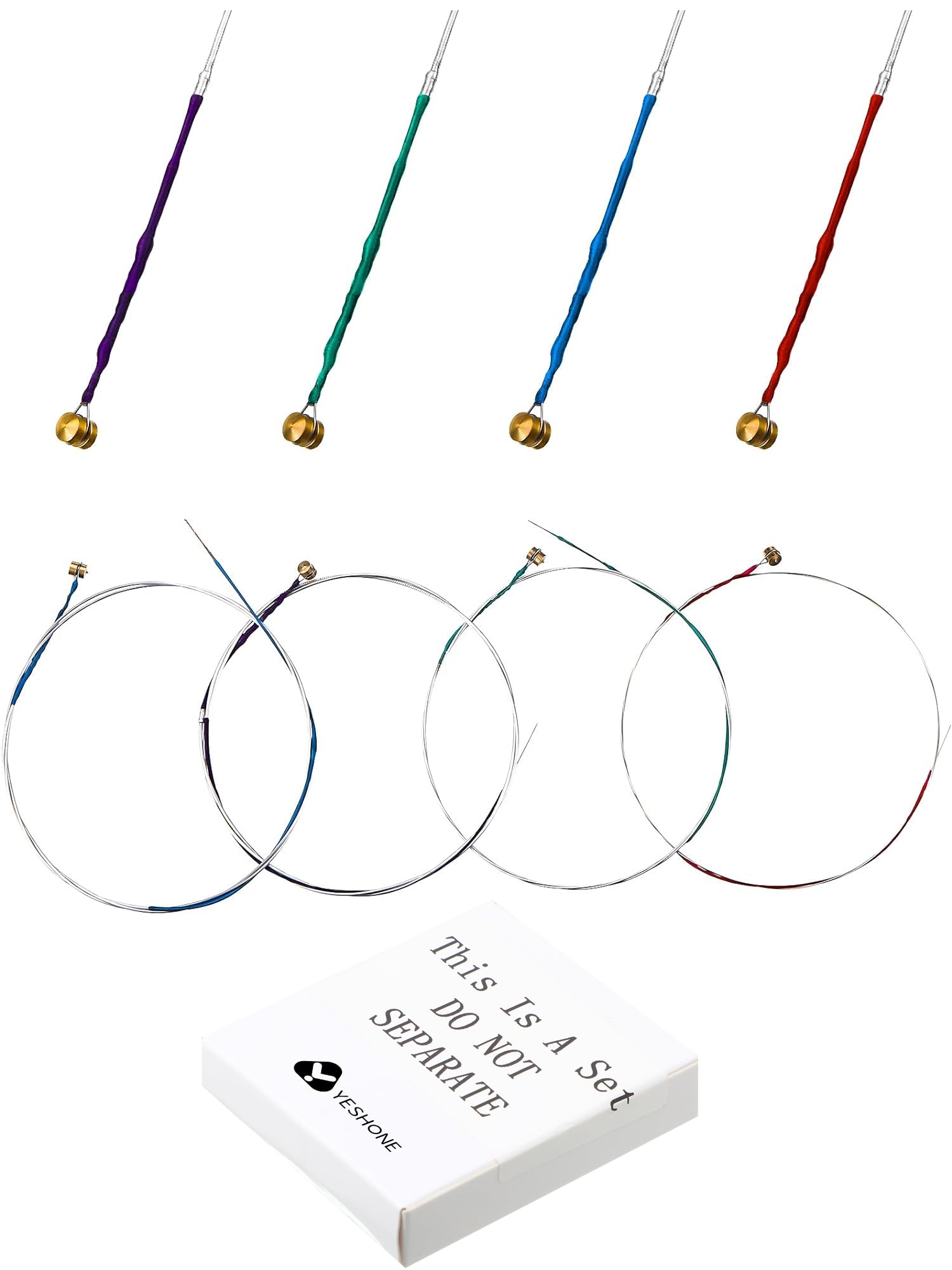 8 Pieces Violin Strings Universal Full Set (G-D-A-E) 4/4 Violin Universal String Steel Core Violin Fiddle String Strings for Instruments 4/4 3/4 1/2 1/4 Violin