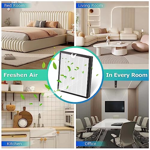 Vital 200S Replacement Filter Compatible with Levoit Vital 200S Air Puri-fier,3-in-1 H13 True HEPA Filter and High-Efficiency Activated Carbon Filter, Part # Vital 200S-RF,2 Pack,White