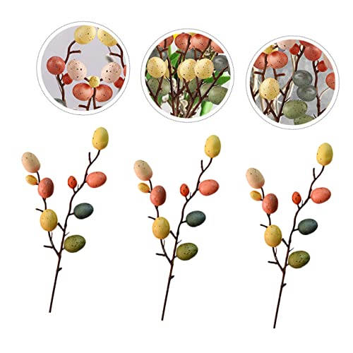 Abaodam 5 Egg Decoration Easter Flower Arrangement Egg Easter Egg Tree Branch DIY Crafts Egg Easter Picks with Pastel Easter Eggs Easter Egg Garland Easter Flowers Indoor Foam Forsythia