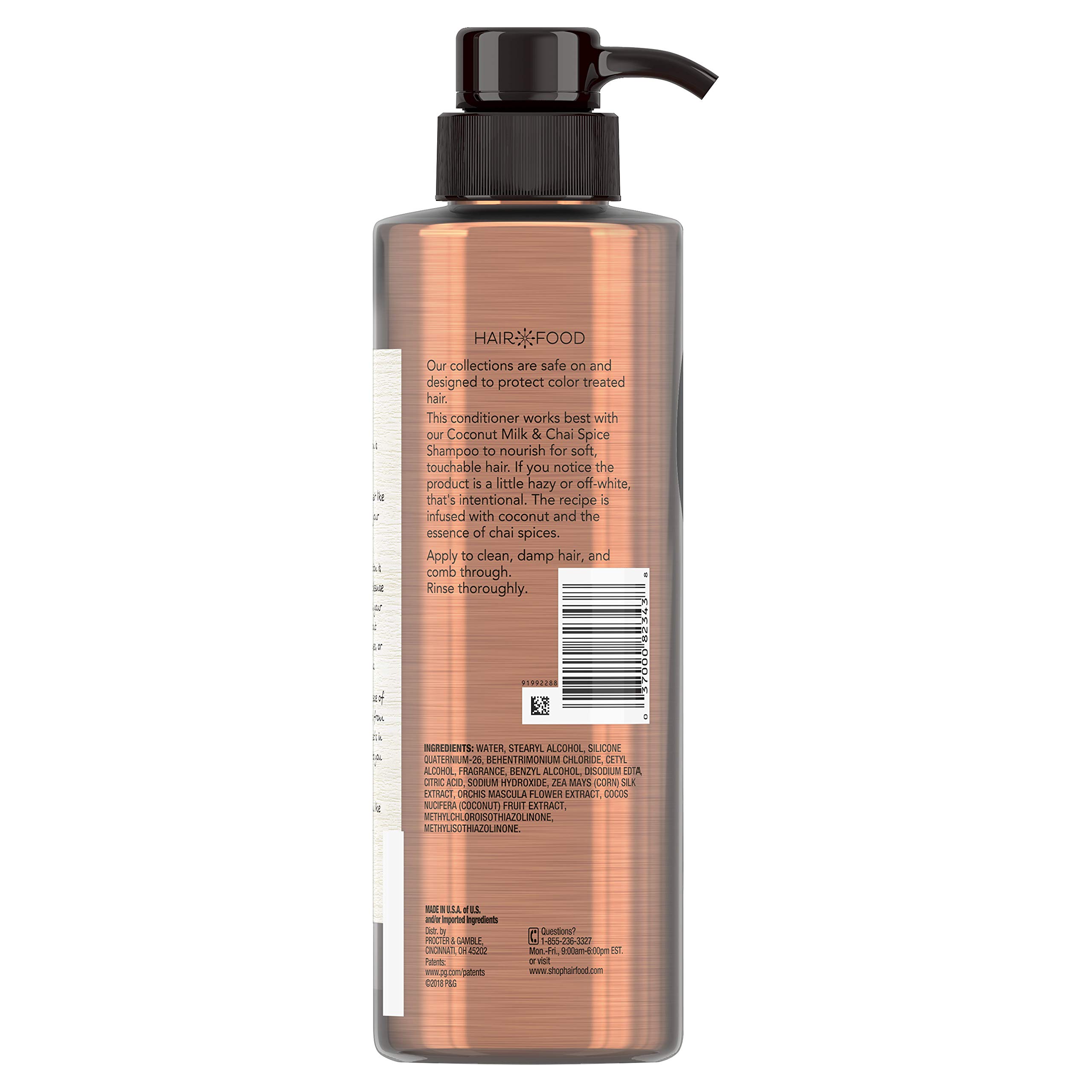 Sulfate Free Conditioner, Dye Free Nourishing Treatment, Coconut and Chai Spice, Hair Food, 17.9 FL OZ