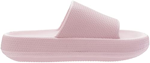 BRONAX Slides for Women Foam Soft Open Toe EVA Home Shower Bathroom Pillow Slippers House Sandals for Ladies Comfy Cushioned Thick Sole 42-43 Pink