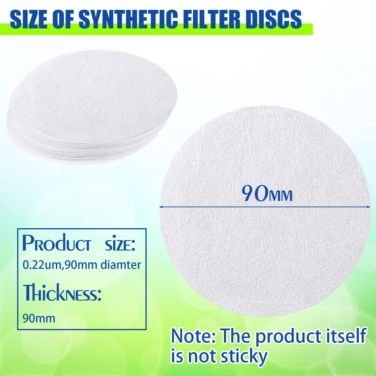 50 Pcs Synthetic Filter Paper 90 mm 2.22μm Synthetic Filter Disc Filter Applied Under Wide Mouth Jar Lid for Mushroom Cultivation, High Temperature Resistance