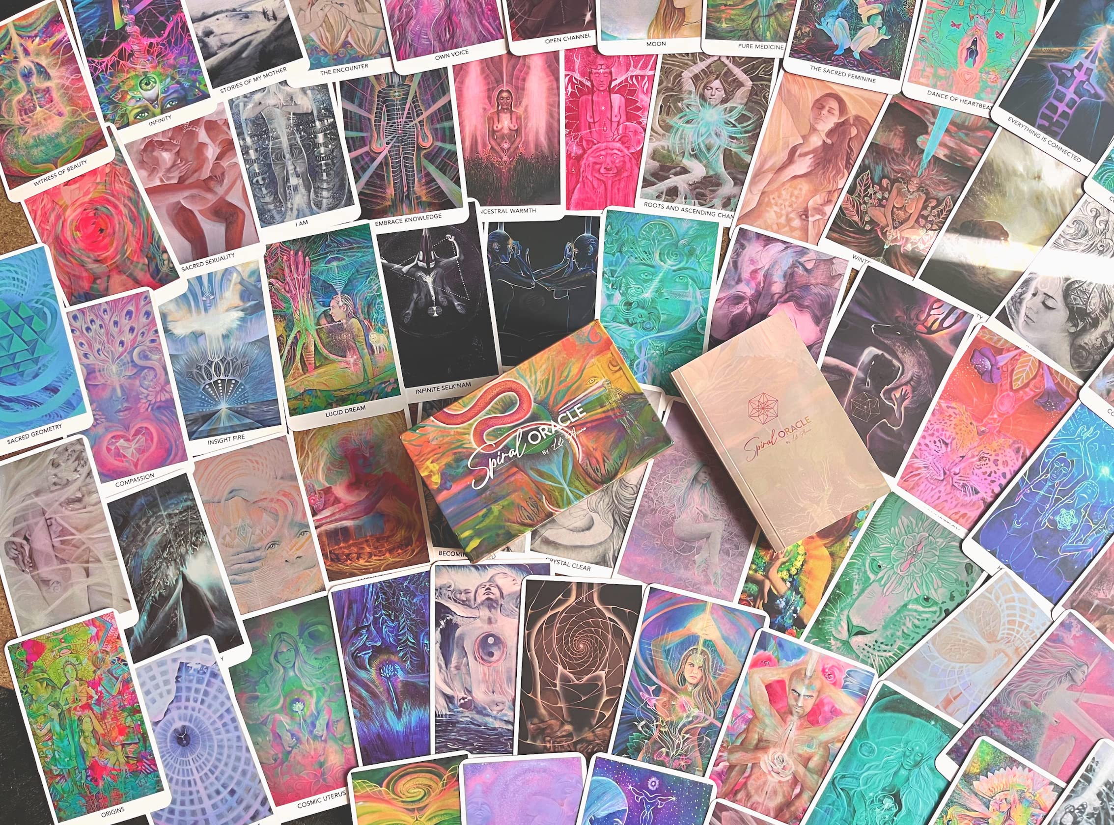 Earth Moon Magick Cosmic Uterus Daily Affirmation Oracle Deck, 62 Cards, Premium Quality Paper, Made by Visionary Artist