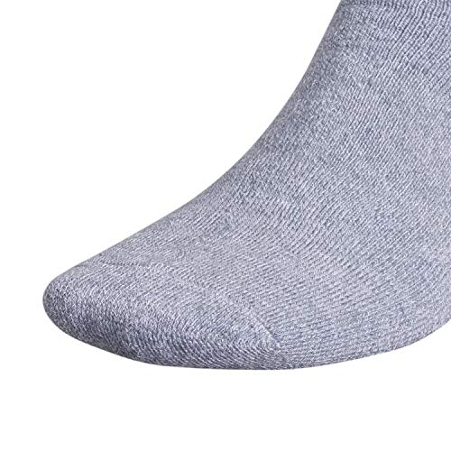 adidas Originals Trefoil No Show Socks (6-Pair), Grey/Onix Grey/Black, Large