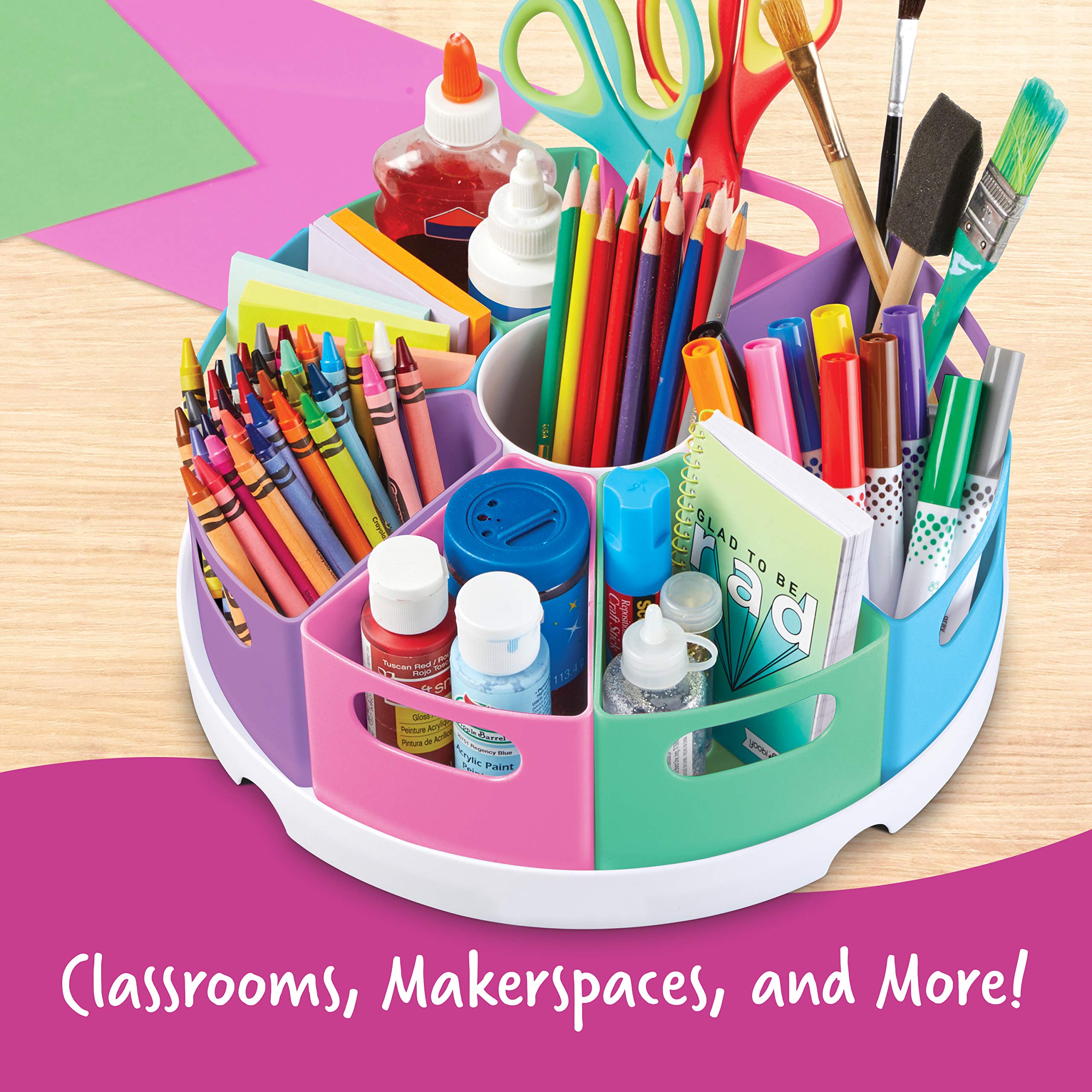Learning Resources Create-a-Space Storage Center, 10 Piece set - Desk Organizer for Kids, Art Organizer for Kids, Crayon Organizer, Homeschool Organizers and Storage