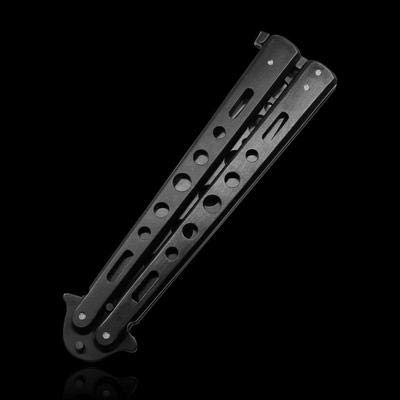 Stainless Steel Beard Comb Men's Hair, Beard and Mustache Styling Comb Steel Practice Training Butterfly Comb (Black)