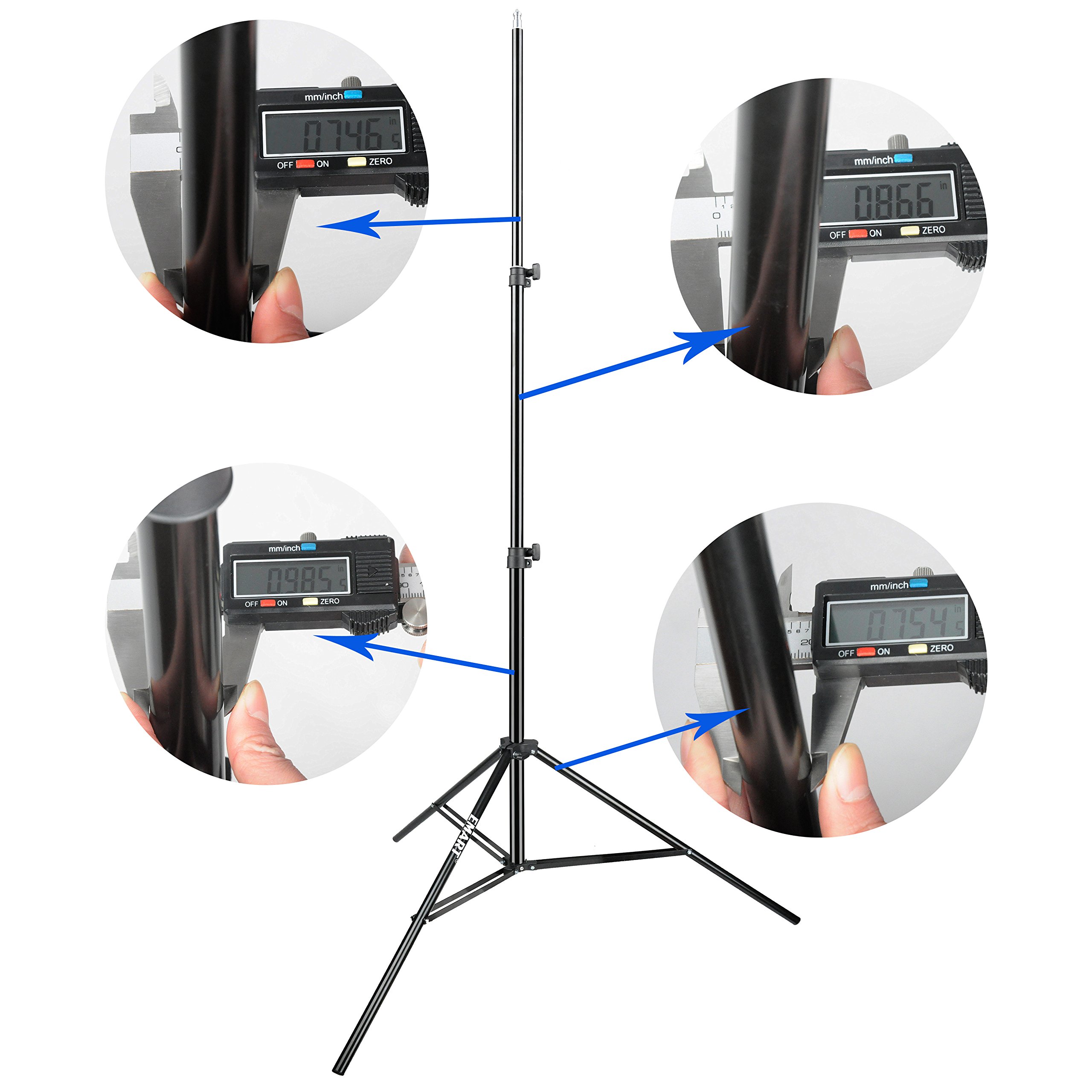 EMART 8.5 Ft Light Stand for Photography, 2 Pack Portable Photo Video Lighting Tripod with Carry Case for Speedlight, Flash, Softbox, Strobe, Camera, Selfie, Photographic Portrait