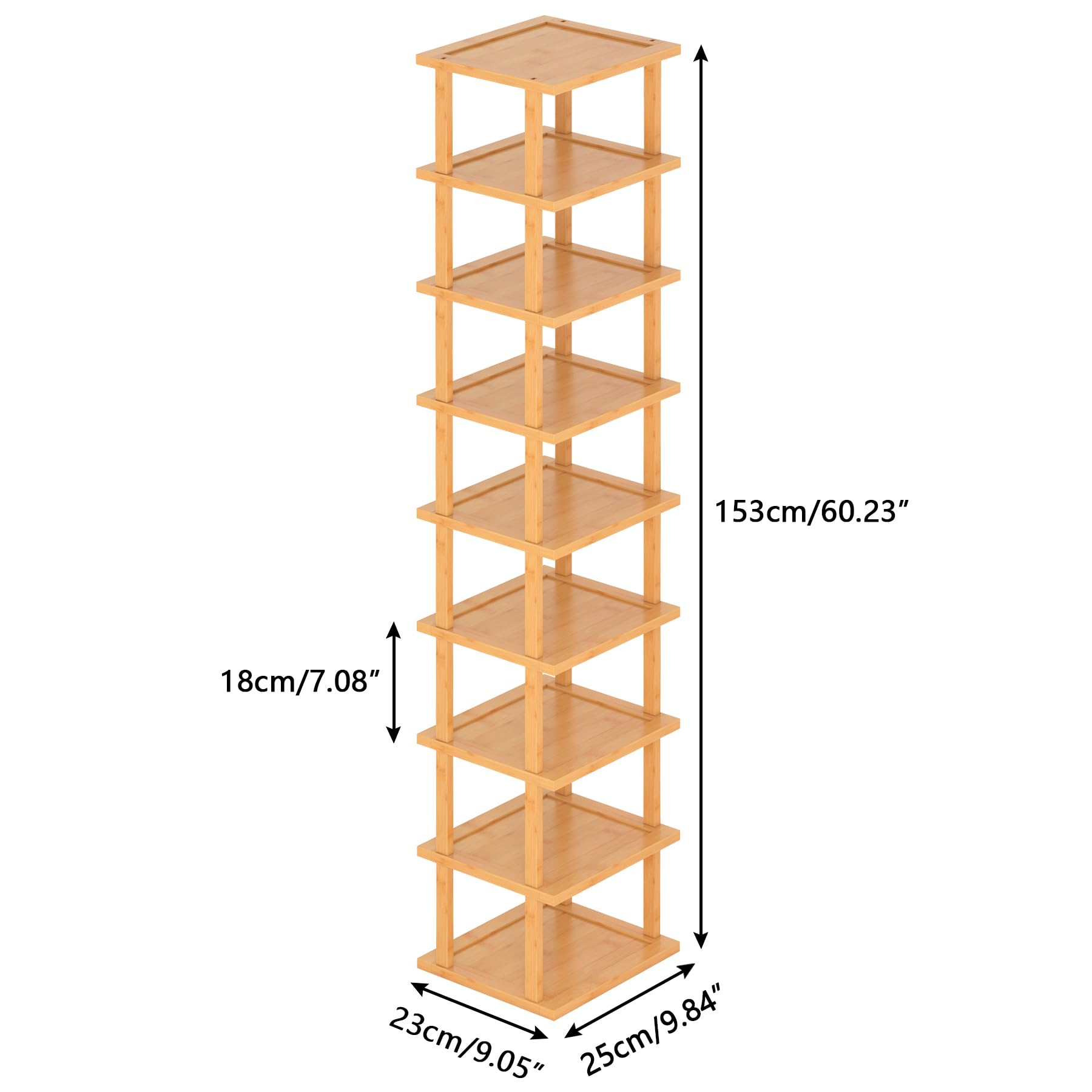 ACCSTORE 9 Tiers Shoe Rack,Vertical Narrowness Shoe Shelf ,Storage Rack,Rugged Pergola,Space Saving,Tall Narrow Shoe Rack for Hallway and Corner.