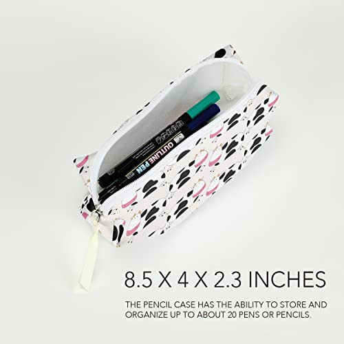 Bag Pen Case Pouch Box Organizer for Teen Girls Boys School Students Men Women Waterproof Zipper Pouch for Office Makeup, Cow Print Cow Stuff for Cow Lovers