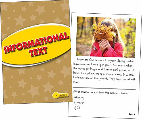Edupress Reading Comprehension Practice Cards, Informational Text, Yellow Level (EP63436)