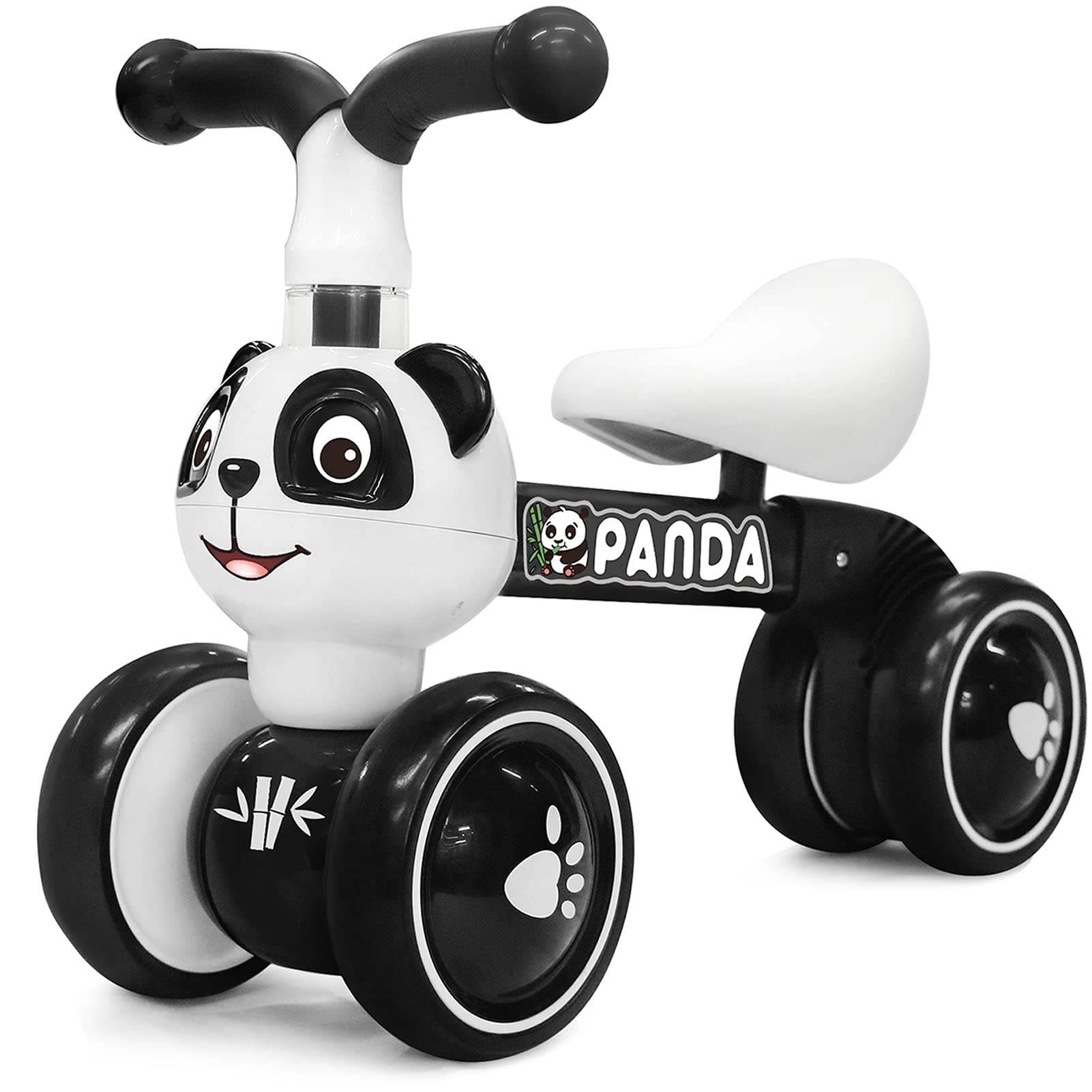 Baby Balance Bikes for 1 2 3 Year Old Boys Girls, Riding Toys for 10-36 Month Toddler | No Pedal Infant 4 Wheels Baby Bicycle | Best First Birthday New Year Holiday (Panda)
