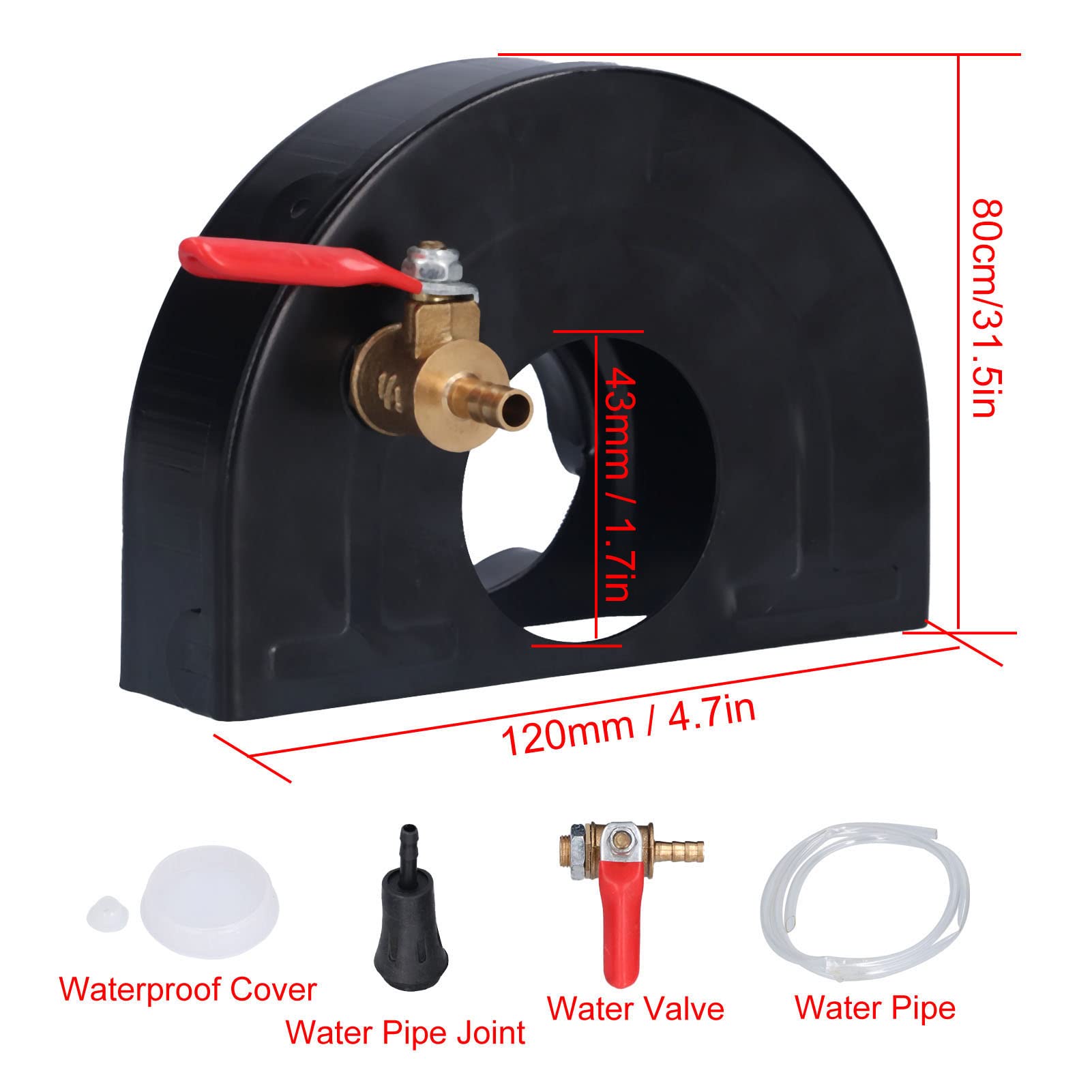 Angle Grinder Dust Cover,Blowout Adapter,Water Pipe Adapter with 1/4in Valve for Angle Hand Grinders and Adjustable Water Outlet