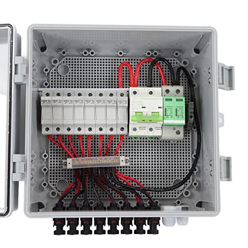 8 String PV Combiner Box with 10A Rated Current 80A Solar DC Breaker Arreste and Solar Connector for Solar Panels