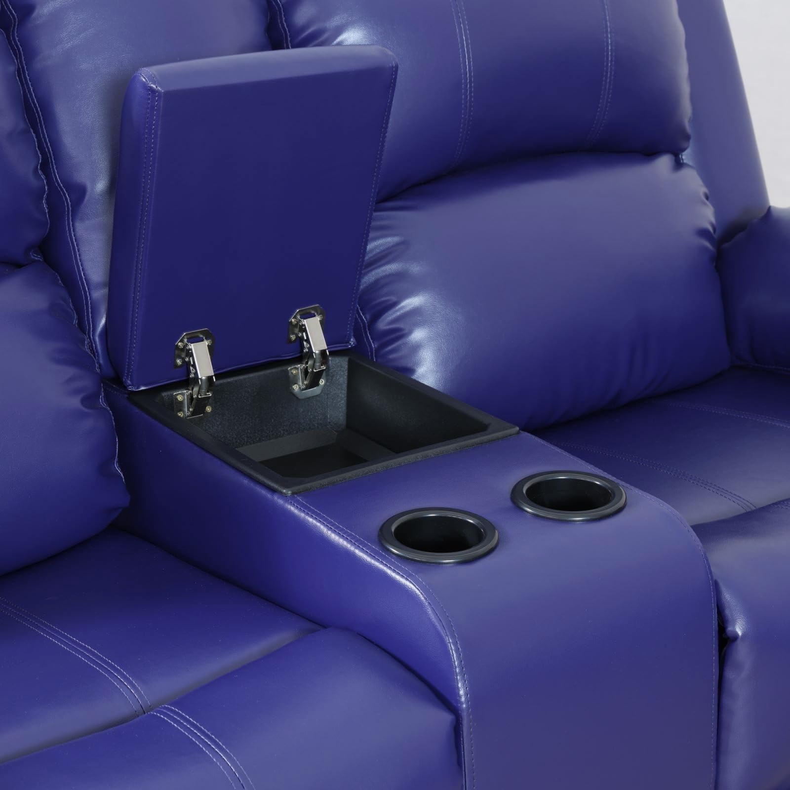 Caberryne 2 Pieces Leather Recliner Sofa Set,Recliner Sofa and Loveseat Sets for Living Room Furniture Sets,Dark Blue Recliner Couch Set for Living Room/Office/Theater Seating(Sofa Set 2 Pieces)