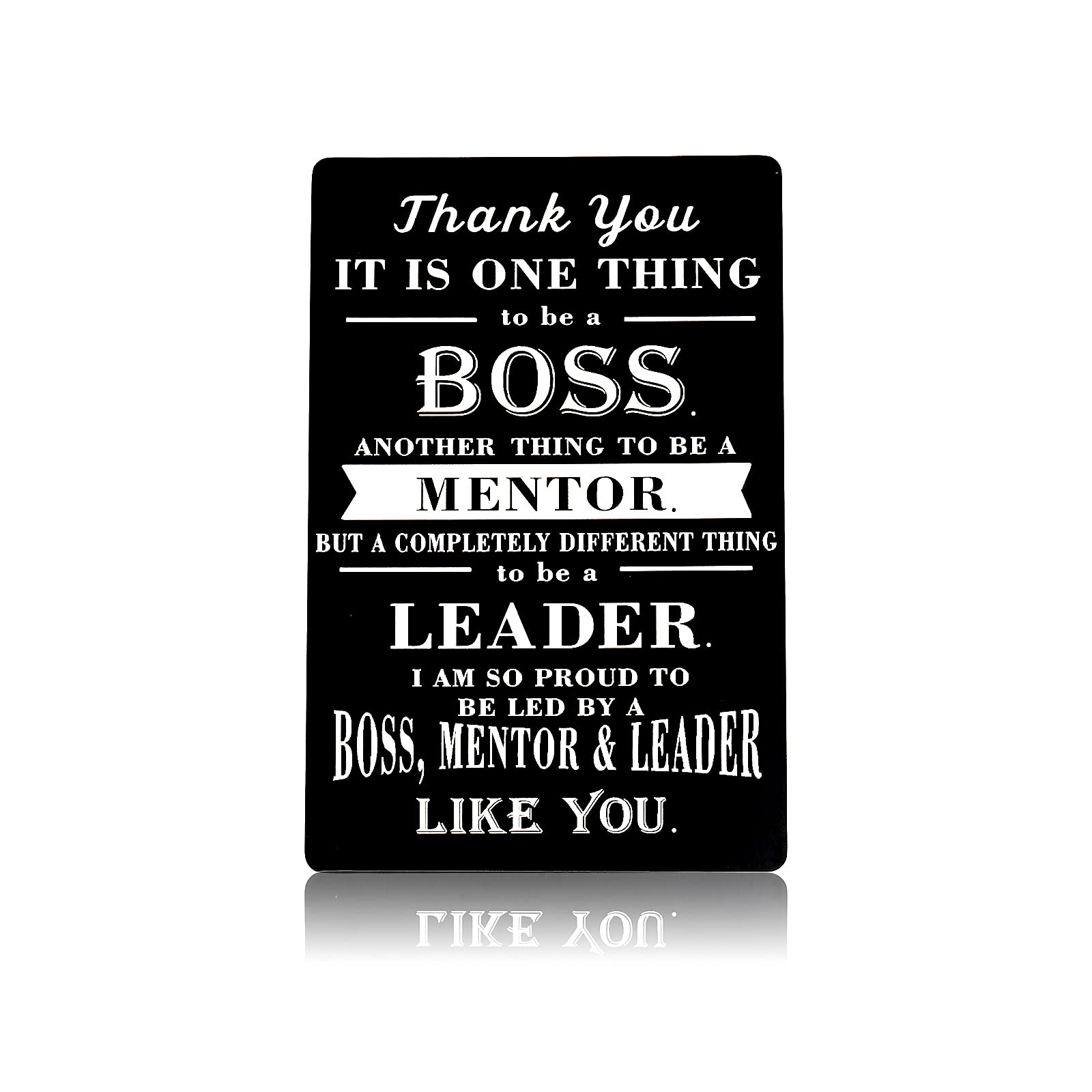 Boss Appreciation Gifts Wallet Card Insert for Mentor Leader Male Female Boss Day Office Thank You Gifts for Supervisor PM Birthday Card Coworker Leaving Going Away Farewell Retirement Christmas Gifts