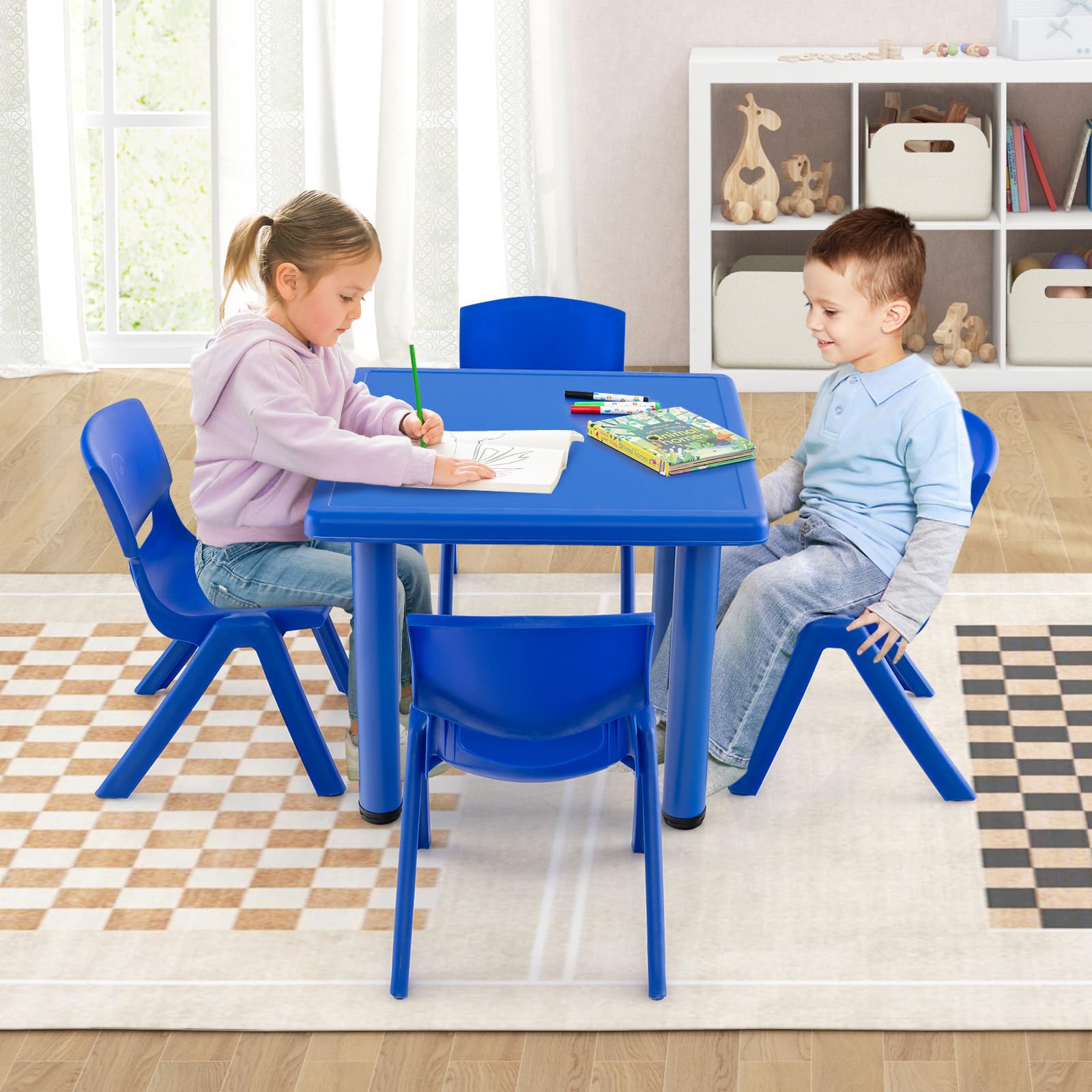Axidou 24" Square Kids Table - Versatile Activity Table for Toddlers 1-8 Years Old - Sturdy Craftsmanship - Toddler Play Learning Table - Kids Table for Daycare, Classroom, Home