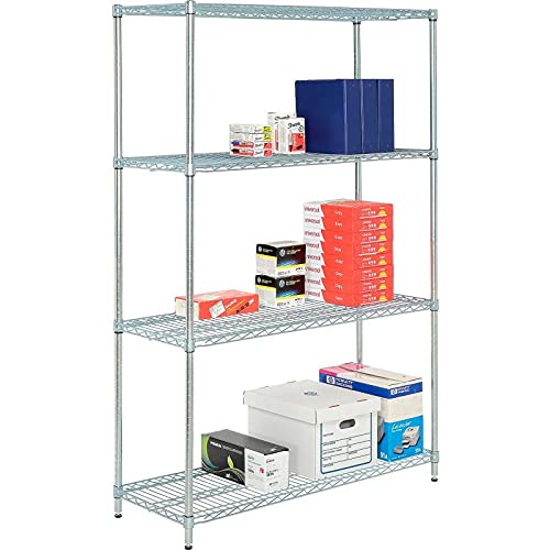 Economy Wire Shelving Starter Unit, 4 Tier, Zinc Chromate, 24"W, x 48"L, x 74"H