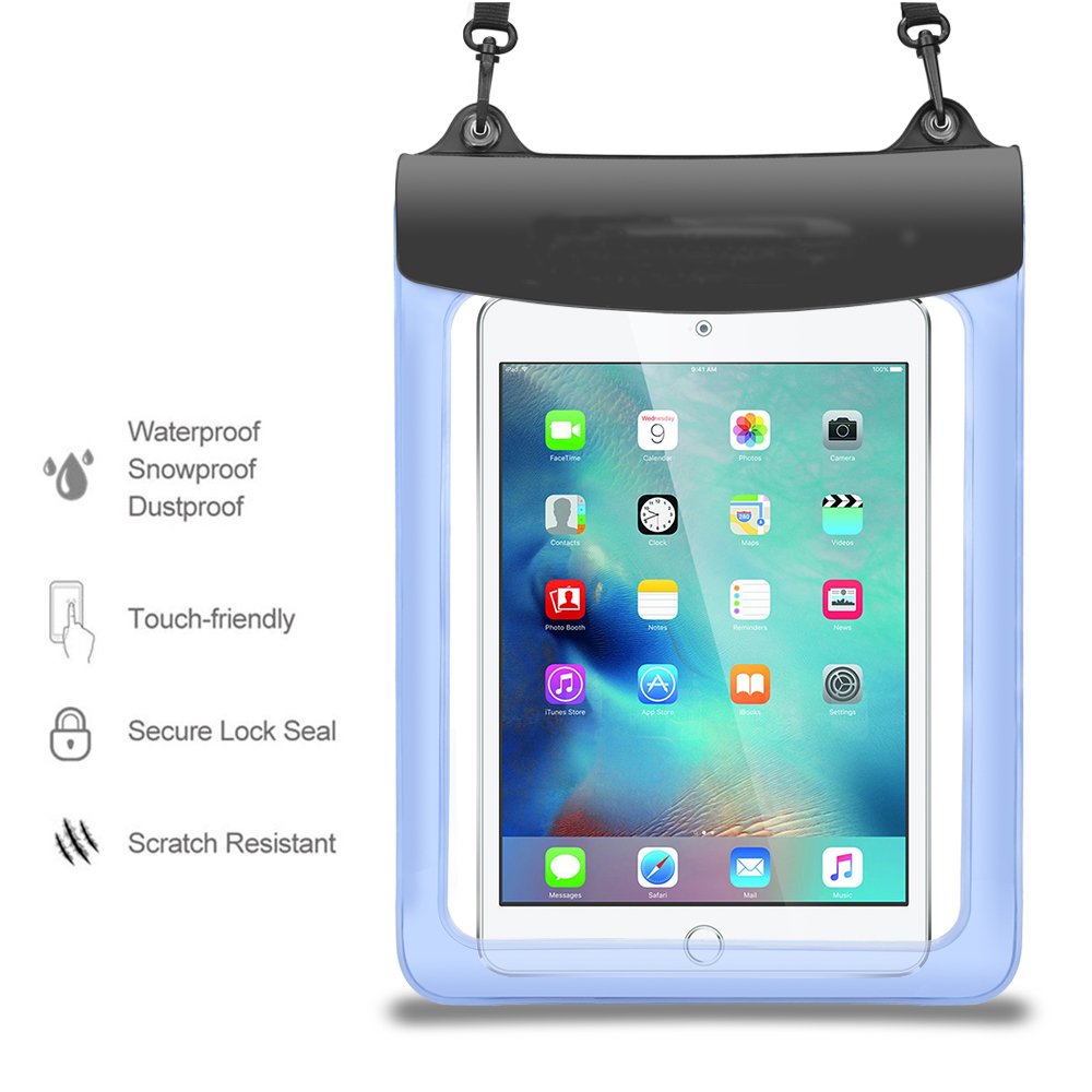 Universal 9.7-11 inch Tablet Waterproof Case Dry Bag Pouch Fit for iPad 10.2 10.9, iPad Air 10.9, iPad Pro 11, Samsung Galaxy Tab A9+, Tab S6 Lite, Microsoft Surface Dragon Touch Simbans Chiwu (Blue)