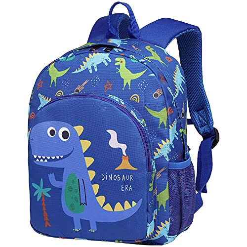 Bagseri Toddler Backpack, Dinosaur Backpack for Boys, Lightweight Kids Backpack Daycare Bag Preschool Backpack, 12 Inch (Cute Dinosaur, Blue)