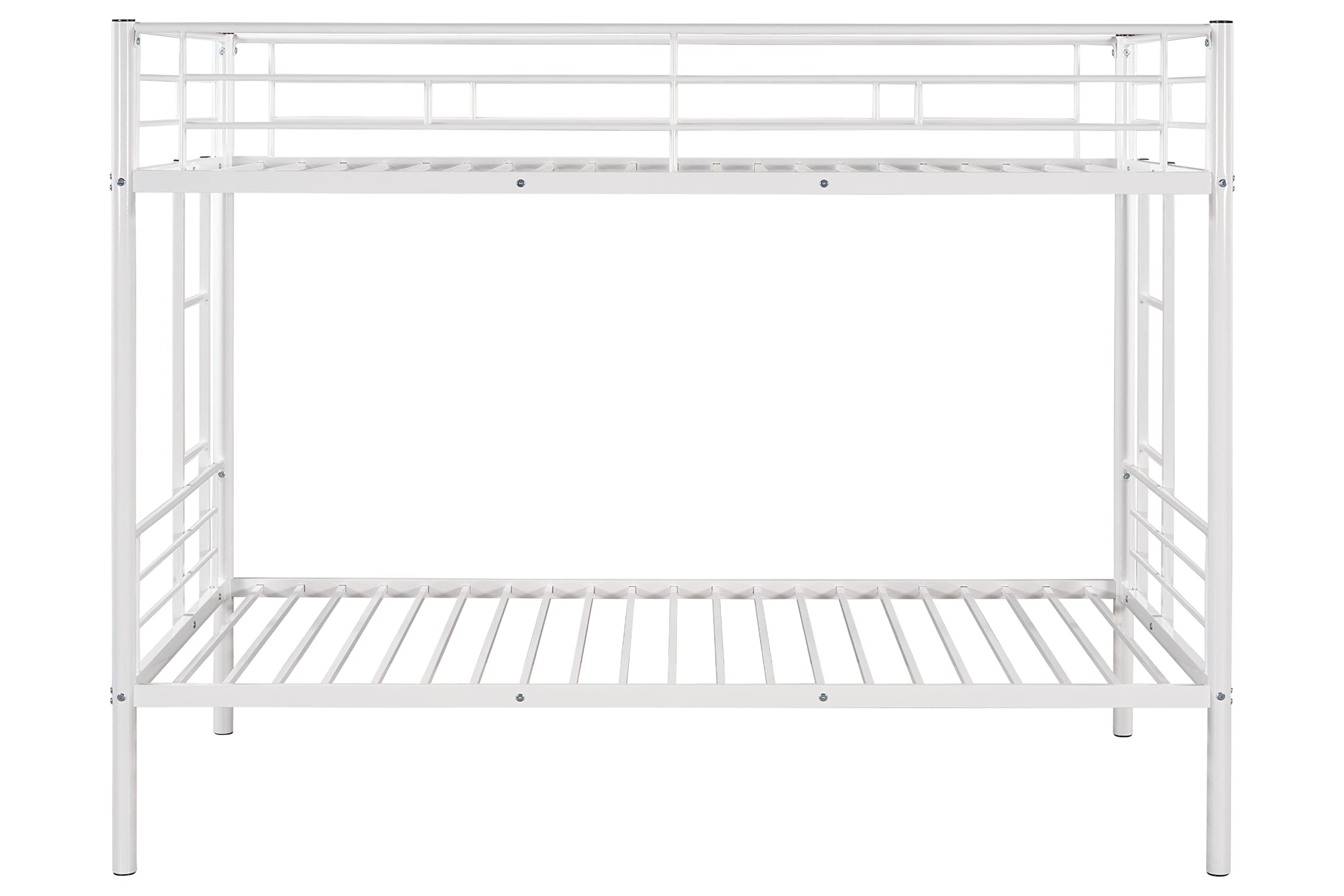 MWrouqfur Twin Over Metal Bunk Bed,Sturdy Heavy Duty Beds with 2 Side Ladders,Space Saving,No Noise,No Box Spring Needed,for Boys Girls Teens Adults