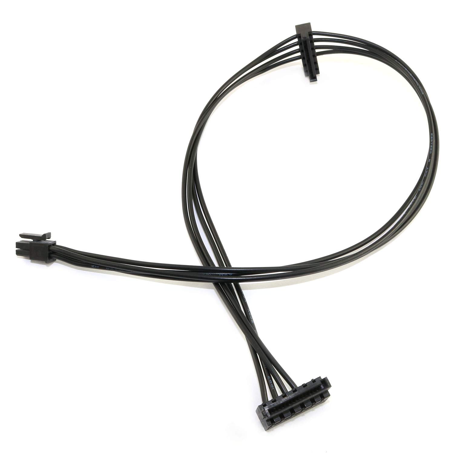 RuiLing 2pcs Black Motherboard ATX Mini 4 Pin to 2X Right-Angle 15 Pin SATA Hard Drive HDD Power Supply Adapter Cable 18AWG 19.7 Inch for Lenovo