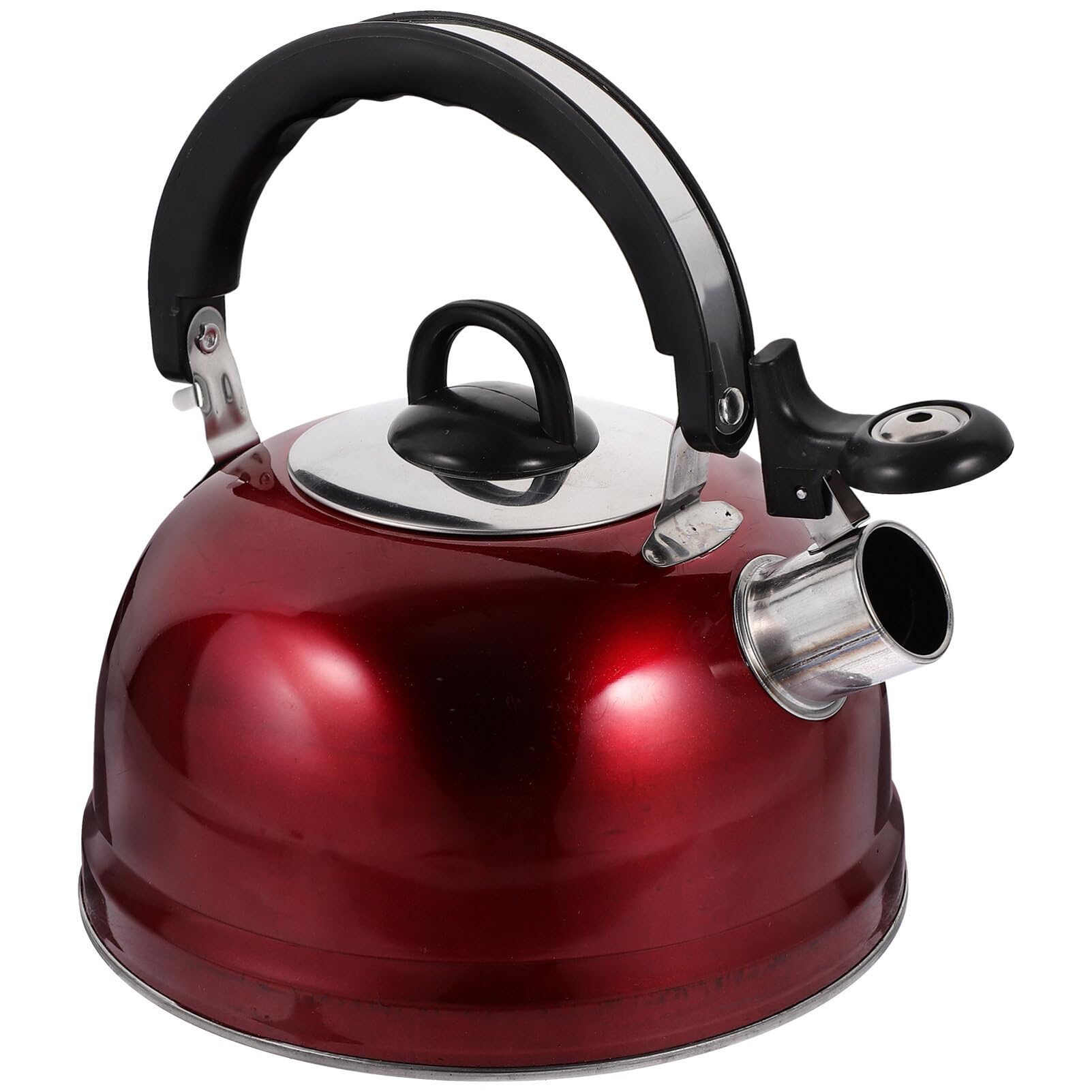 HEMOTON Tea Hemispherical Restaurant Whistling Anti- Coffee Large Red Boiled Stove Camping Espresso Handle Boil Black Kettle Small Boiling Electric with Wine Pot Household Machine Touch